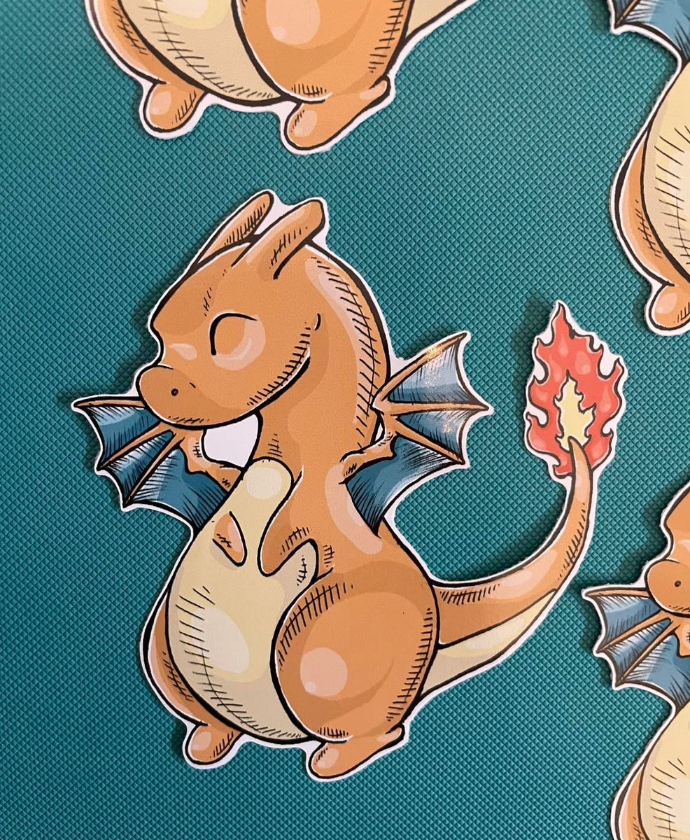 Cute Charizard Vinyl Sticker – Little Dragon Designs