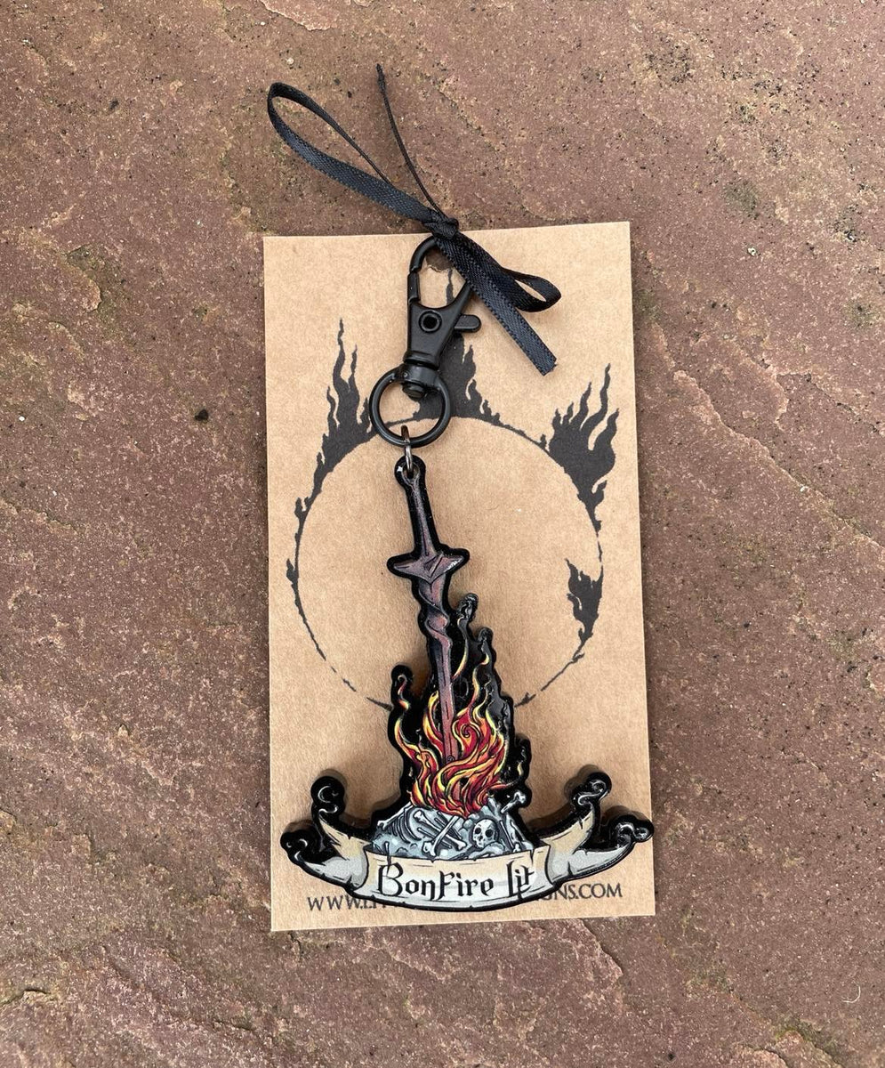 Bonfire Lit Chunky Black Acrylic charm – Little Dragon Designs