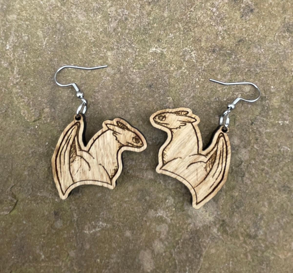 Toothless Bust Wooden Engraved Earrings – Little Dragon Designs