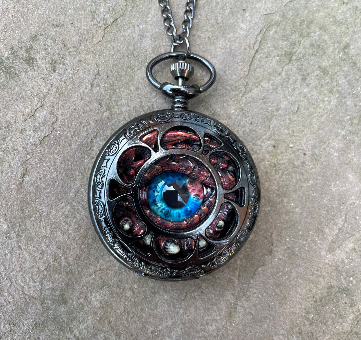 Piercing Blue Eyed Pocket Watcher – Little Dragon Designs