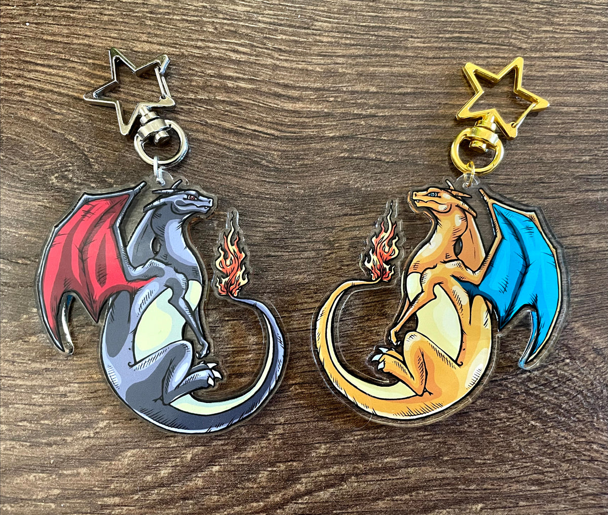 Charizard Double Sided Clear Acrylic Charm – Little Dragon Designs
