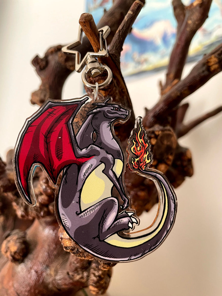 Charizard Double Sided Clear Acrylic Charm – Little Dragon Designs