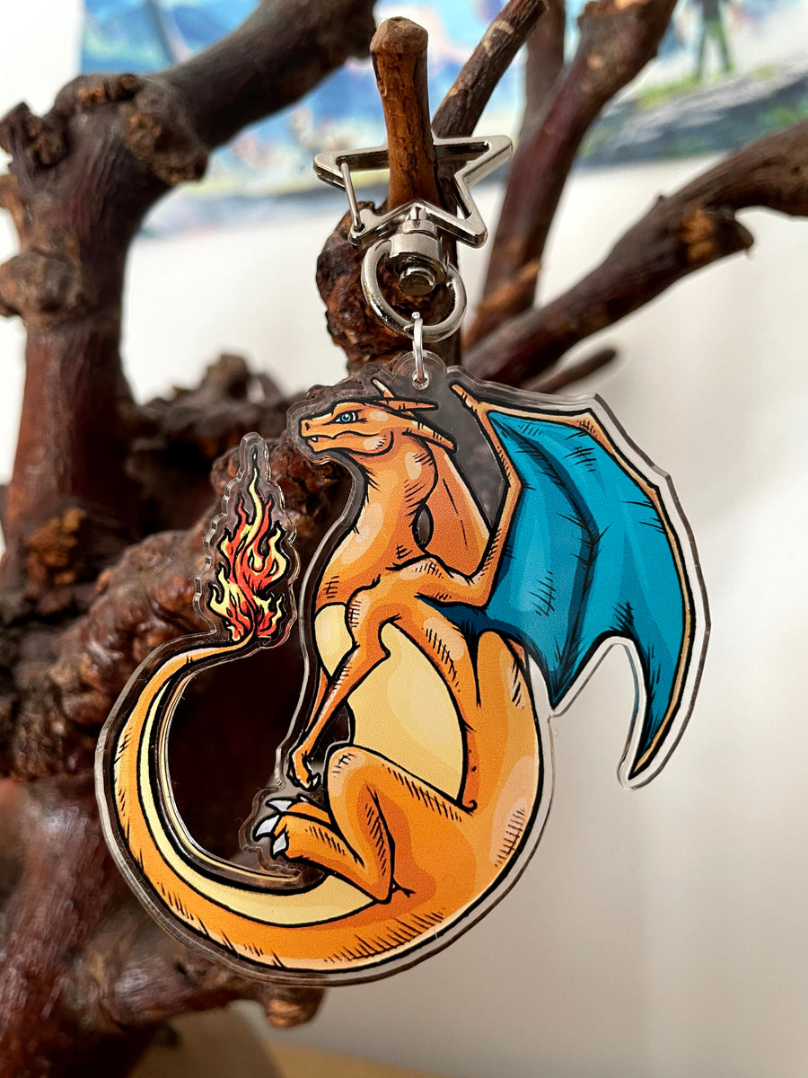 Charizard Double Sided Clear Acrylic Charm – Little Dragon Designs