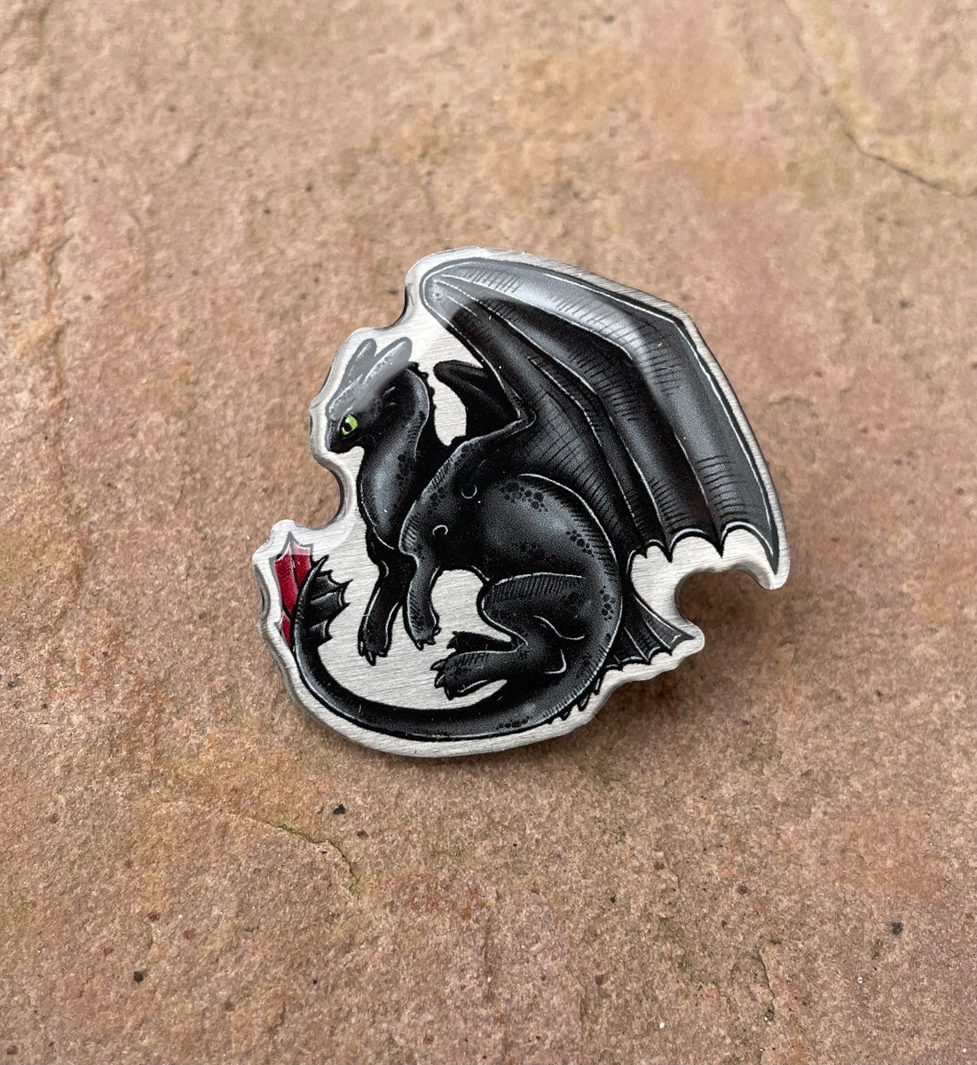 Toothless Inspired Metal Pin Badge – Little Dragon Designs